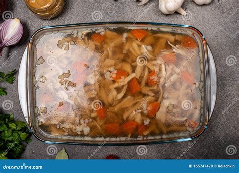 Homemade Jelly With Meat Aspic Poultry And Beef Traditional Russian