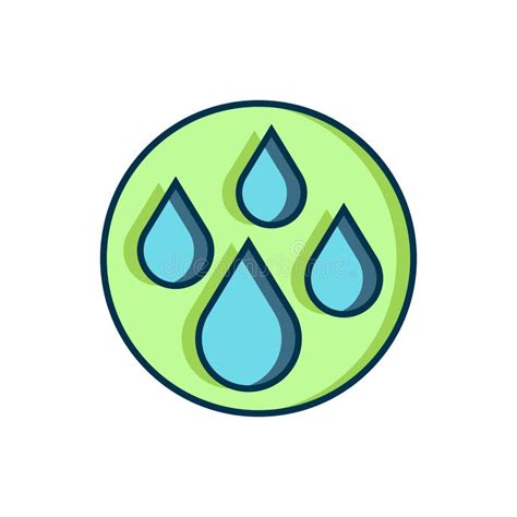 Filled Outline Water Drop Icon Isolated On White Background Flat Filled Outline Style With