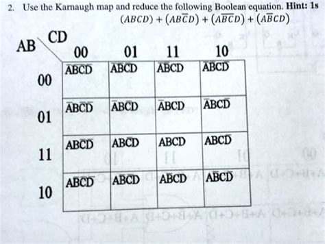solved 2 use the karnaugh map to reduce the following boolean