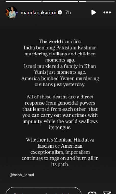 Mandana Slammed After She Shared Controversial Post On Indias Strike