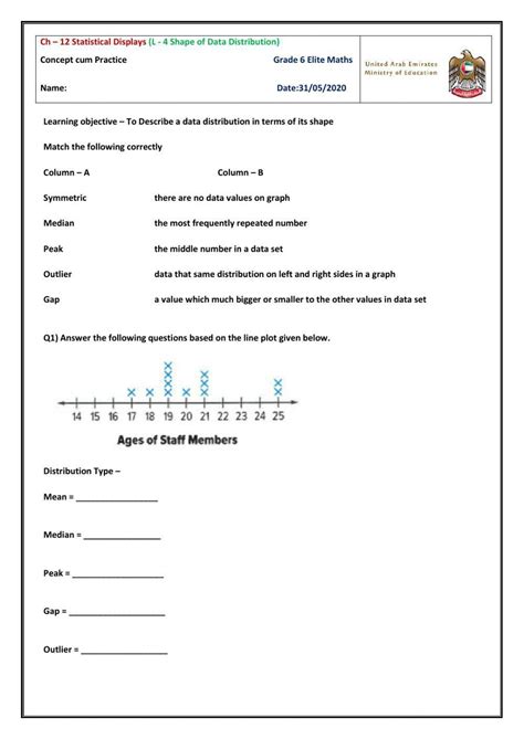 Shape Of Data Distribution Worksheet Live Worksheets Worksheets Library