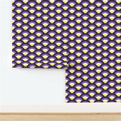 Non Binary Flag Colors Wallpaper Spoonflower