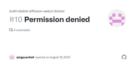 Permission Denied Issue Siutin Stable Diffusion Webui Docker Github