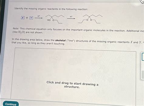 identify the missing organic reactants im the