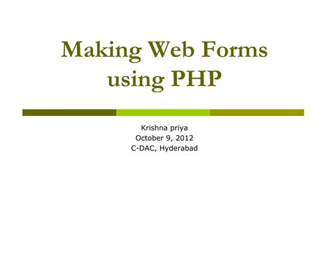 Making Web Forms Using Php Pdf Web Development Internet