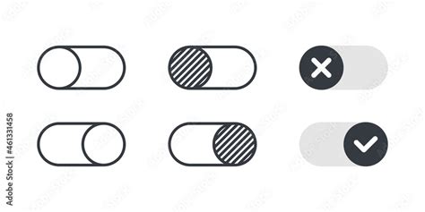 Switch Icons On And Off Toggle Switch Buttons Toggle Element For Mobile App Web Design