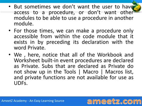 E Learning Excel Vba Programming Lesson 3 Pptx