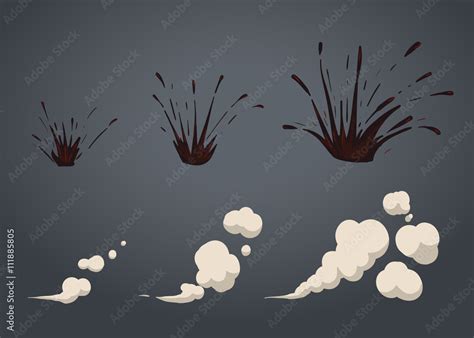 Vector Effect Effect For Game Explode Effect Animation Cartoon Explosion Frames Stock Vector