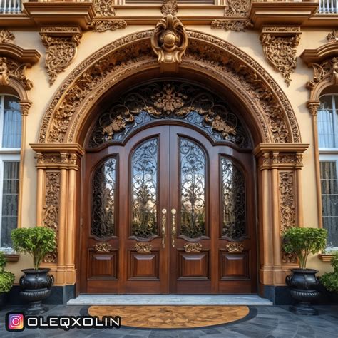 Mansion Door Ornate Wooden Door Entrance Elegant Ornate Wooden Door