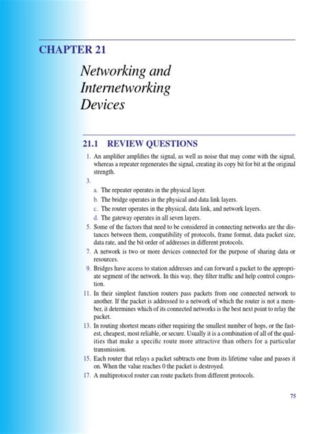 Networking And Internetworking Devices 211 Review Questions Pdf