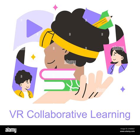 Collaborative Learning Concept Students Engage In Virtual Reality Education Interactive And