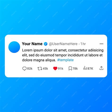 Premium Vector Twitter Social Media Realistic Tweet Mockup Design