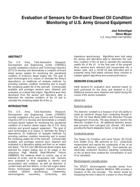Sensors For Onboard Diesel Oil Cbm Pdf Viscosity Motor Oil