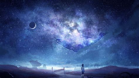 Download Galaxy Sky Giant Whale Wallpaper