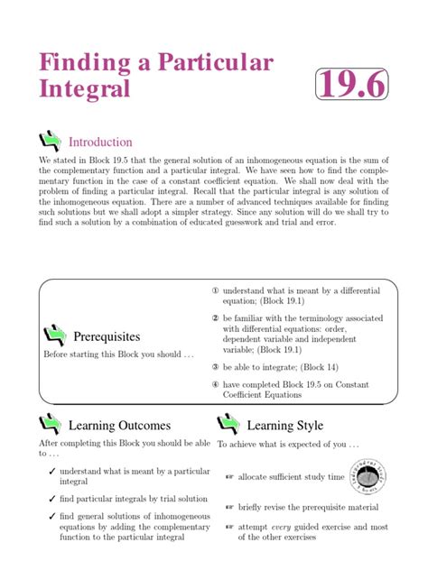 Particular Integral Pdf Ordinary Differential Equation Differential Equations