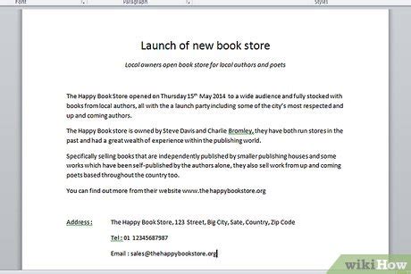 Ways To Write A Press Release WikiHow