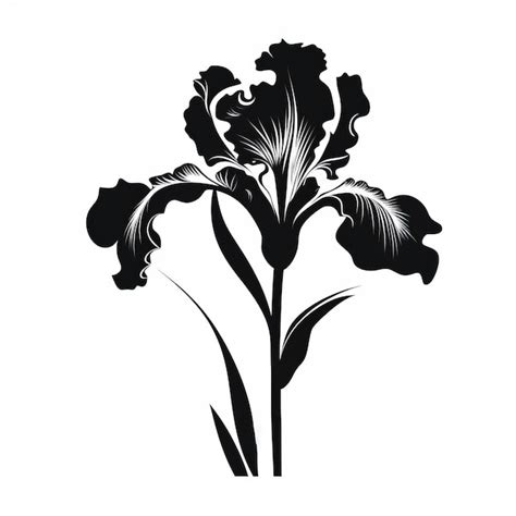 Premium Photo Elegant Iris Silhouette Vector In Black And White