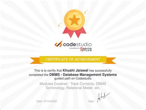 Khushi Jaiswal On Linkedin Codingninjas Datascientist Sql Dbms