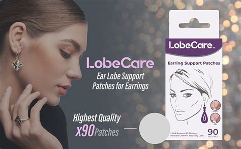 Lobecare Clear Ear Lobe Support Patches For Earrings