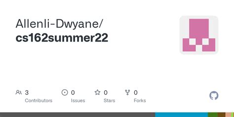 GitHub Allenli Dwyane Cs Summer