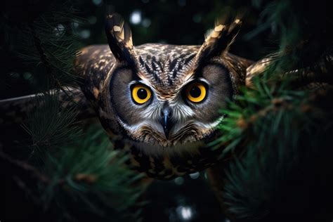 Premium Photo Owl Beautiful Look Flying Photography At Night Dimly