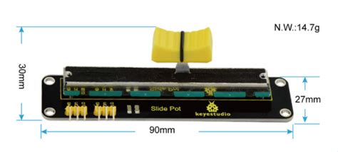 Ks0279 Keyestudio Slide Potentiometer Module For Arduino Keyestudio Wiki