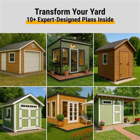 Modern Backyard Shed Pack™ 10 Pro Grade Plans Bevis Wood Club