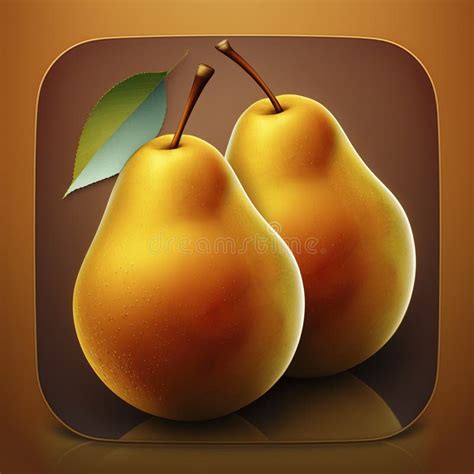 Pears App Icon Created With Generative Ai Technology Stock Image Illustration Of Flesh Fruit