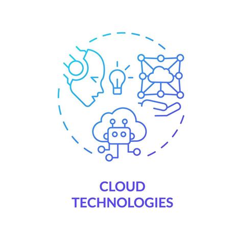 2d Gradient Cloud Technologies Icon Isolated Vector Ai Engineer
