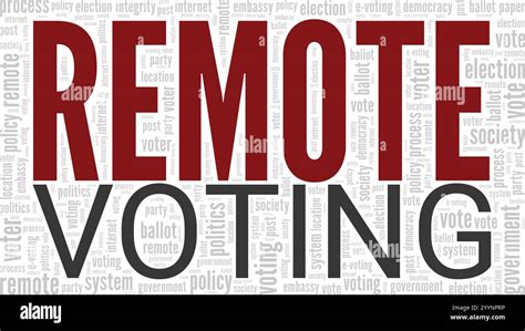 Remote Voting Word Cloud Conceptual Design Isolated On White Background