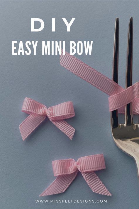 How To Make A Easy Mini BOW On The Fork Mini Bows Ribbon Bow Tutorial Mini Hair Bows