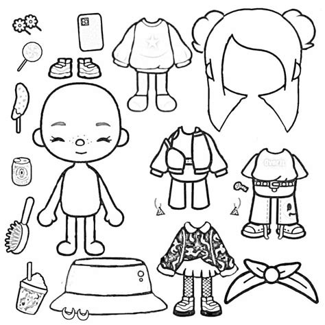 Раскраска Тока Бока набор с одеждой и аксессуарами для вырезания и раскрашивания 941143