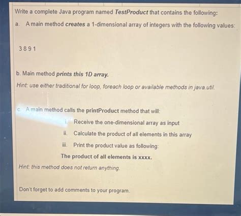 Solved Write A Complete Java Program Named Testproduct That Chegg