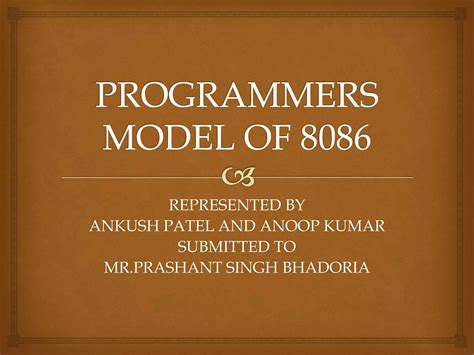 Programmers Model Of 8086 Pptx Operating Systems Computer Software And Applications