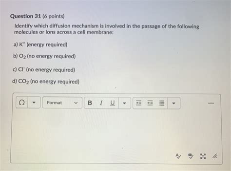 Solved Question Points Identify Which Diffusion Chegg