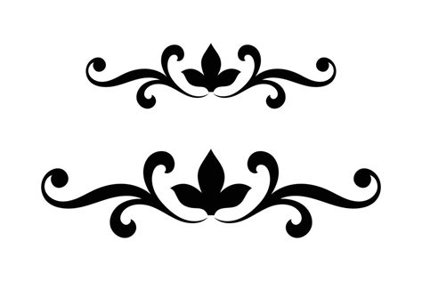 Two Black And White Decorative Designs On A White Background 51143897