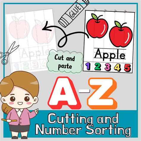 A To Z Cutting And Number Sorting Preschool Pre K And Kindergarten