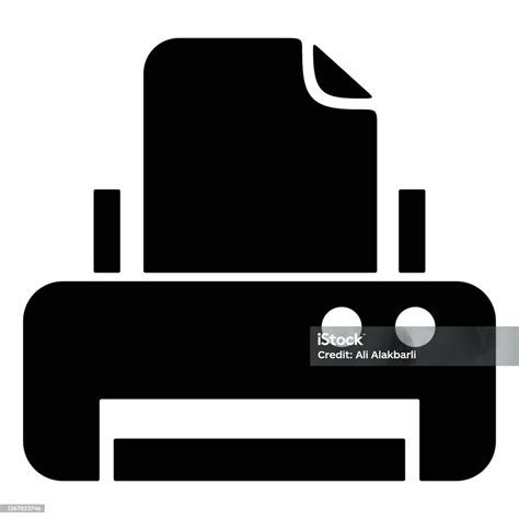 흰색 배경의 프린터 아이콘입니다 팩스 잉크젯 프린터 일러스트레이션 개념에 대한 스톡 벡터 아트 및 기타 이미지 개념 기계류