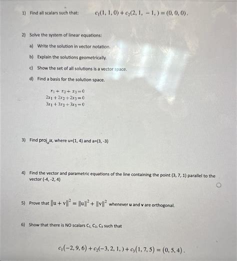 solved 1 find all scalars such that