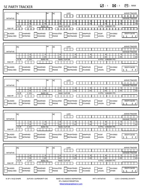 5e Party Tracker Pdf