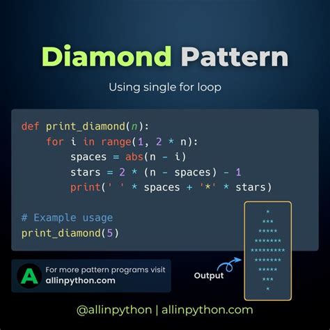diamond pattern using single for loop learn computer coding coding