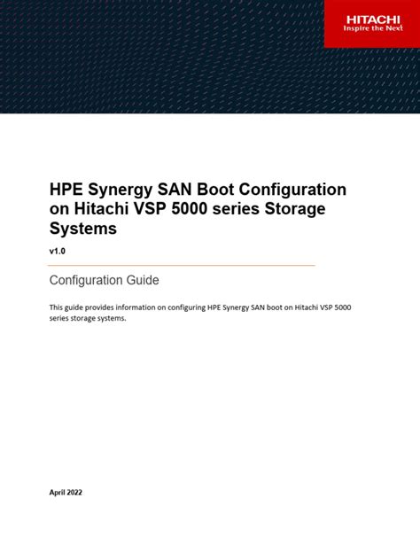Hitachi Virtual Storage Platform 5000 Series Storage And Hpe Synergy