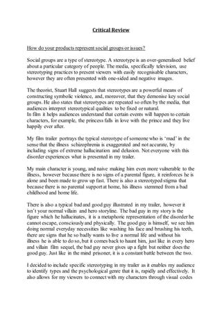 Critical Review DOCX Mental Health Diseases And Conditions