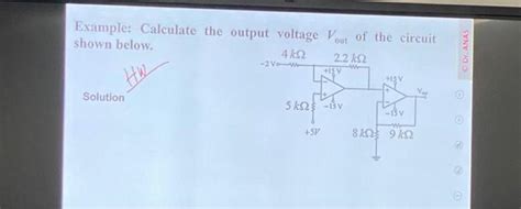 Solved Example Calculate The Output Voltage Vout Of The Chegg