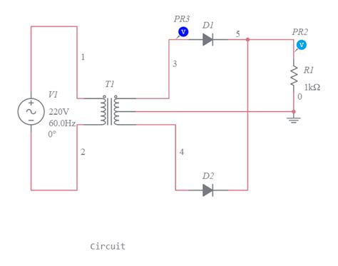 Full Wave Rectifier Multisim Live