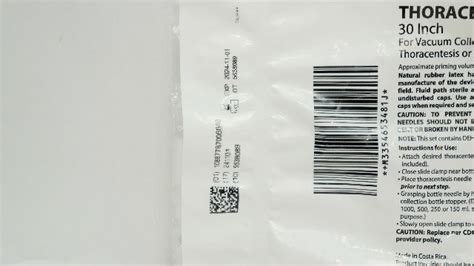 Icu Medical 4653 48 Thoracentesis Set 30inch Priming Volume 4 25ml Ap