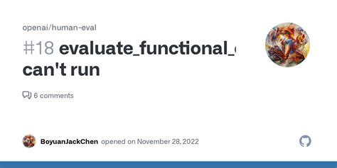 Evaluatefunctionalcorrectness Cant Run · Issue 18 · Openaihuman