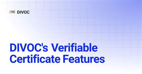 Divocs Verifiable Certificate Features Divoc Wiki Divoc