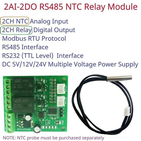 2 In 1 Ntc Relay Temperature Acquisition Module Ttl232 Rs485 Analog Digital Plc Youtube