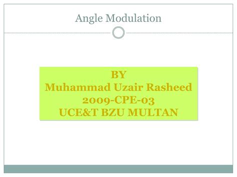 Angle Modulation Ppt